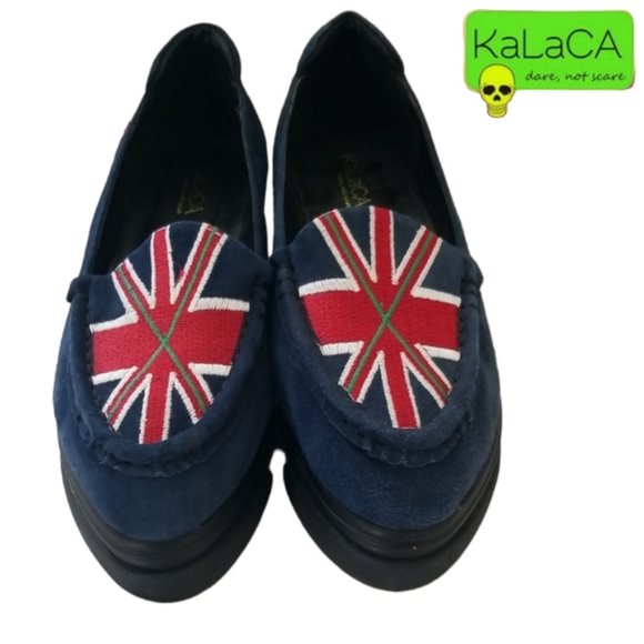 KaLaCA | Shoes | Kalaca Uk Union Jack Flag Skull Moccasin Dare Platform ...